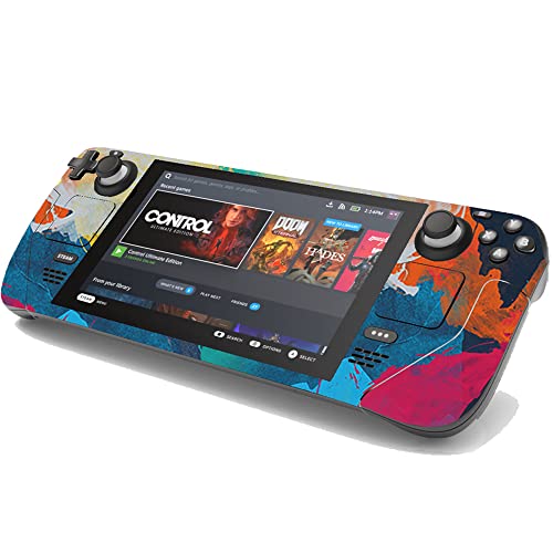 VEUENNS Full Set Games Decal Skin for Steam Deck console handheld gaming pc,Specially designed vinyl applique skin to Full steam deck coverage,provides protection and improves the feel of the trackpad