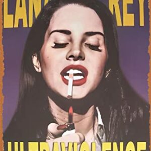 Charcasus Metal Tin Sign Lana Del Rey Ultraviolence Music Metal Poster Room Wall Bedroom Decor Wall Art 8 X 12 Inch