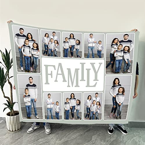 Sycamo Custom Blanket with Photos Personalized Blankets Customized Blankets with Photos Gifts for Family Dad Mom Son Daughter Photo Blanket Gifts