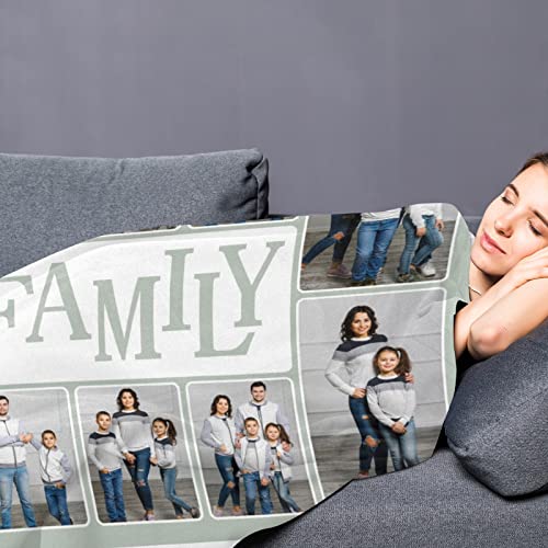 Sycamo Custom Blanket with Photos Personalized Blankets Customized Blankets with Photos Gifts for Family Dad Mom Son Daughter Photo Blanket Gifts