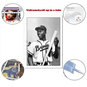 Hank Aaron Milwaukee Braves Baseball Poster Decorative Painting Canvas Wall Art Living Room Posters Bedroom Painting 16x24inch(40x60cm)