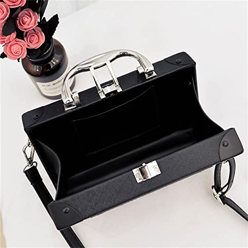 TAMMYFLYFLY Unique Vintage Radio Shaped Cross-Body Bag Women Clip Clasp Shoulder Bag Handbag (Black)