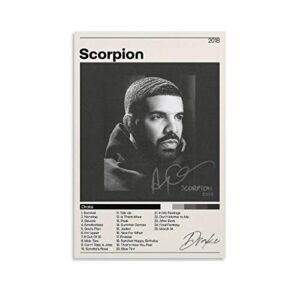 drake poster scorpion album music canvas art poster and wall art modern family bedroom office dorm decor gift 12x18inch(30x45cm)