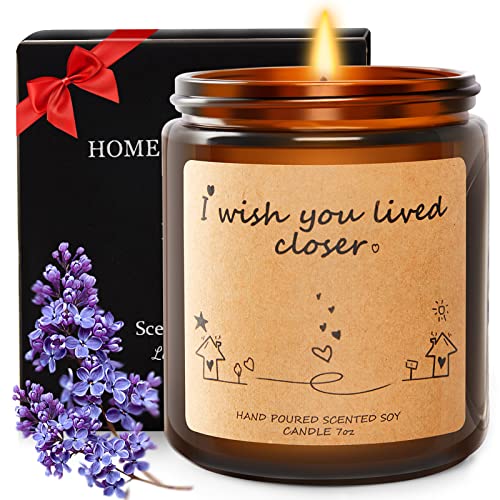 Impouo Candles Gifts for Women, Gifts for her/him - Birthday Gifts for Women, Long Distance Relationship Gifts - I Wish You Lived Closer, Lavender Scented Candles