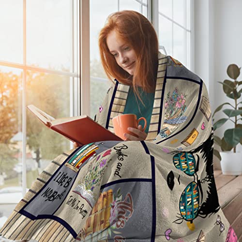 Qubygo Book Lovers Gifts for Women - Book Lovers Blanket, Reading Gifts for Girls, Book Club Gifts, Gifts for Book Lovers, Bookworm Gifts, Librarian Gifts, Reading Gifts Ideas Blanket 60"x50"