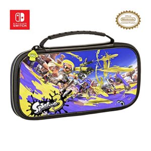 Game Traveler Splatoon 3 Nintendo Switch Case - Switch OLED Case for Switch OLED, Switch & Switch Lite, Adjustable Viewing Stand & Game Storage, Deluxe Handle, Licensed Nintendo Switch game case