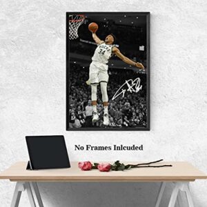 Mingki Giannis Antetokounmpo Poster, ''Greek Freak'' - Basketball Star Canvas Poster for Man Cave Office Home Decor, Basketball Wall Art Basketball Fan Memorabilia Sports Poster, 16"x24"-No Frame