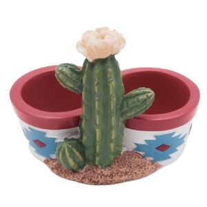 Salt and Pepper Set Holder with a Cactus Pot Design, Southwestern Décor, Shakers Included, 4.5 Inches