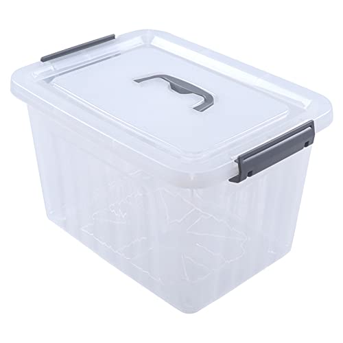 Innouse 12 Qt Storage Container with Lid, 1 Pack Latching Box, Clear Bin with Handle