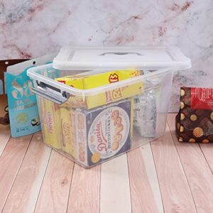 Innouse 12 Qt Storage Container with Lid, 1 Pack Latching Box, Clear Bin with Handle