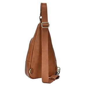 Antik Kraft - The Tasha Soft Vegan Leather Crossbody Sling Backpack Purse for Women - Tan