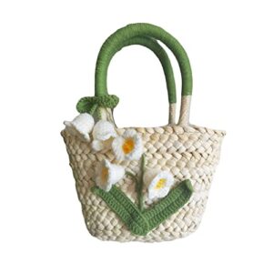 jkuywx summer small handmade woven bag idyllic outing camping beach beach bag