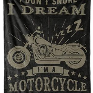 InnoBeta Motorcycle Gifts for Men, Throw Blanket for Motorbike Lover Biker Rider, Father's Day, Christmas, Birthday - I Don't Snore I Dream I'm A Motorcycle