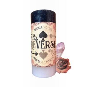 spell reversal candle by five corners co – 2×4 double action to remove curses and evil intention – candle magic for spells, conjure and witchcraft – black white scented pillar candle