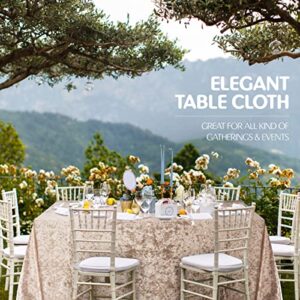 Elegant Rectangle Tablecloth 90 x 156 Inch, Made With Fine Crushed-Velvet Material, Classic Champagne Rectangle Tablecloth With Durable Seams, Table Cover Great for Weddings, Dinners, Events and more