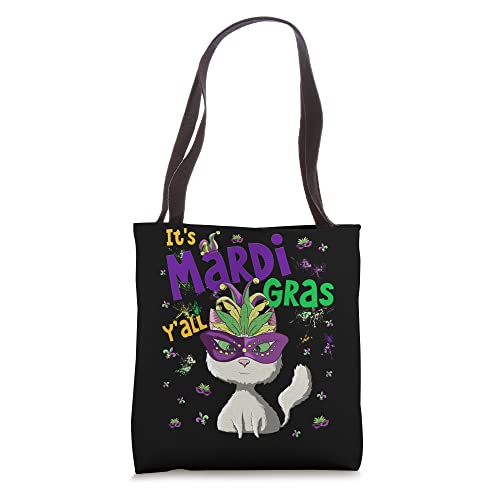 It's Mardi Gras Y'All Cat Lover Carnival Party Mardi Gras Tote Bag