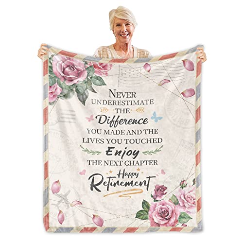 Usweethm Best Retirement Gifts for Women 2023 Retired Gifts for Women Retirement Gifts for Teachers Nurses Mom Grandma Friend Funny Farewell Gifts for Coworkers Boss Retirement 50X60 Inch