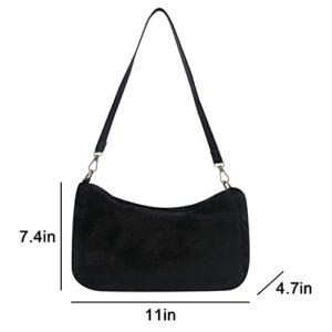 Women Girls Fluffy Shoulder Bag Y2K Tote Handbag Crossbody Clutch Purse Satchel Travel Bag