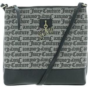 juicy couture womens love lock logo faux leather crossbody handbag black medium