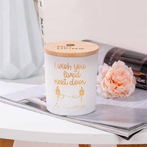 Inspirational Lavender Vanilla Soy Wax Candle - Candle Gift for Women (I Wish You Lived Next Door)