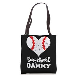 baseball gammy funny baseball heart grandma gammy tote bag