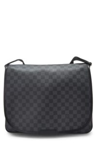 louis vuitton, pre-loved damier graphite daniel gm, black