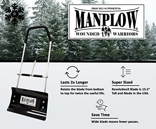 MANPLOW Special Release Winter Warrior 24” RevolutionX with Power U Handle and Throw Bar