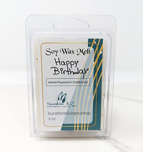 Birthday Cake Soy Wax Melts for Home, Variety of Aromas, Made in the USA, 100% Soy Wax - Clamshell Wax Melts - 3 OZ