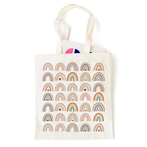 Inspiring gifts for Women, Rainbow Bags for Girls, Boho Rainbow Tote Bag for Her Teeny, Rainbow Wall, Daughter Granddaughter Birthday Gifts- Travel Pouch Gift for Her