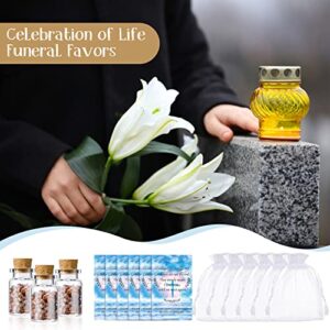 50 Sets Funeral Favors Set 50 Pcs Celebration of Life Prayer Cards for Memorial 50 Pcs Seeds Glass Bottles with Cork Stopper 50 Pcs Organza Bags for Funeral Bereavement Loss of Loved One