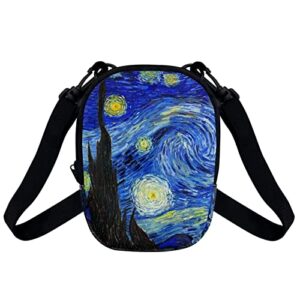 Coloranimal Van Gogh Crossbody Bags for Women Men Oil Painting Starry Night Shoulder Satchel Small Messenger Sling Bags Cellphone Tote Purse