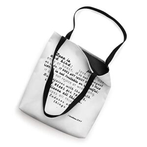 Biblical Love 1 Corinthians 13 Heart by 24/15 Tote Bag