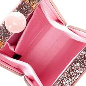 Kurt Geiger Women's Perfume Clutch Kiss Lock Pink Glitter Acrylic Shoulder Bag