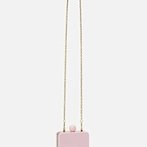 Kurt Geiger Women's Perfume Clutch Kiss Lock Pink Glitter Acrylic Shoulder Bag