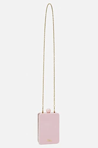 Kurt Geiger Women's Perfume Clutch Kiss Lock Pink Glitter Acrylic Shoulder Bag