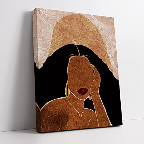 Black Woman Wall Art Canvas Poster Decorative with Frame (11.5×15 inch), African American Wall Art, Black Girl Art Wall Decor Home Wall Decor For Living Room Bathroom Hallway Modern Wall Decor, HRFN01