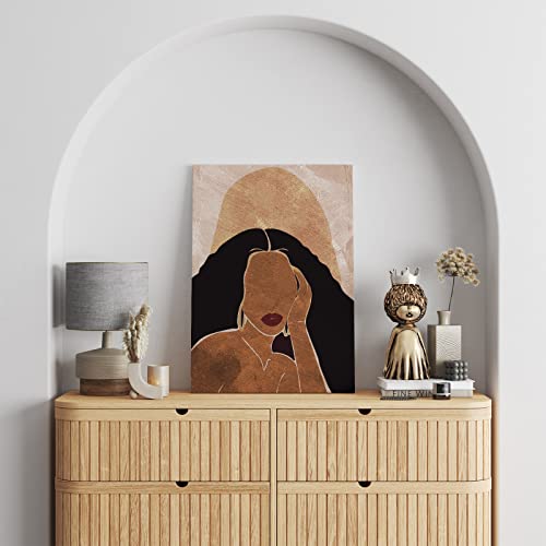 Black Woman Wall Art Canvas Poster Decorative with Frame (11.5×15 inch), African American Wall Art, Black Girl Art Wall Decor Home Wall Decor For Living Room Bathroom Hallway Modern Wall Decor, HRFN01