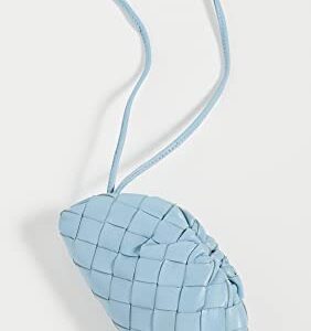 Bottega Veneta Women's Pre-Loved Mini Pouch Intrecciato, Blue, One Size