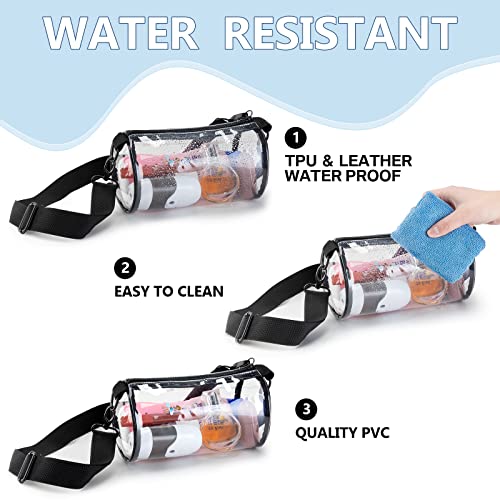 5 Pieces Black Clear Bag Stadium Approved Clear Plastic Purse Crossbody Concert Bag Lightweight See Through Bag for Women Work Concerts Festivals Sports Stadium Events