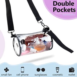 5 Pieces Black Clear Bag Stadium Approved Clear Plastic Purse Crossbody Concert Bag Lightweight See Through Bag for Women Work Concerts Festivals Sports Stadium Events