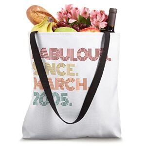 Vintage Fabulous Since March 2005 Retro 18th Birthday Tote Bag