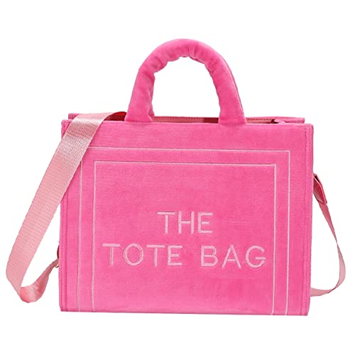 JQAliMOVV The Tote Bags for Women, Trendy Leather Tote Bags Large Top-Handle Crossbody Tote Bag Handbag for Travel Work (Pink)