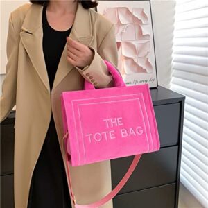 JQAliMOVV The Tote Bags for Women, Trendy Leather Tote Bags Large Top-Handle Crossbody Tote Bag Handbag for Travel Work (Pink)