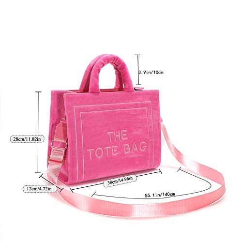 JQAliMOVV The Tote Bags for Women, Trendy Leather Tote Bags Large Top-Handle Crossbody Tote Bag Handbag for Travel Work (Pink)