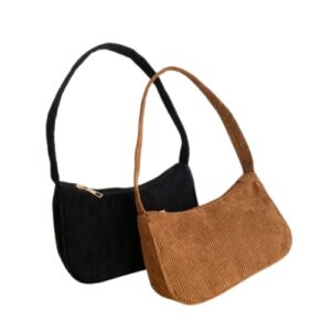 Fashion Corduroy Underarm Bag Casual Women Tote Shoulder Bag Clutch Purse Travel Handbag