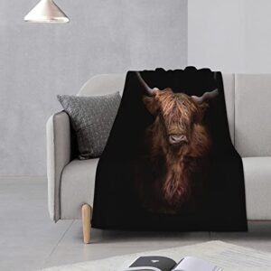 Highland Cow Blanket Super Soft Warm Highland Cow Throw Blanket - Lightweight Cozy Flannel Cow Print Throw Blanket Bed Couch Sofa Office Decor, Gift for Girls and Boys Women and Man 50"x40"