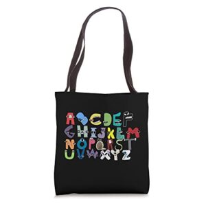 emotion letter abcz costume boys matching evil alphabet lore tote bag