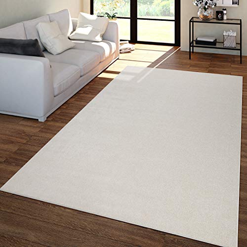 Paco Home Solid Area Rug in Cream Modern Plain Design, Size: 6'7" x 9'2"