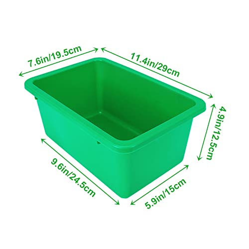 DAJAVE 6 Pack Small Multi-Purpose Plastic Storage Bins, Stackable Cubby Bin Storage Bins Storage Cubbies for Classroom Home Nursery Toys Organizers