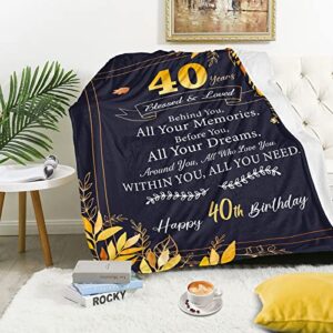 40th Birthday Gifts for Women Men, 40 Year Old Birthday Gift for Woman Man Turning 40, Happy 40th Birthday Party Decorations, 40th Birthday Gift Ideas, 1983 Birthday Gifts Throw Blanket 60 x 50 inch